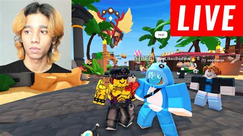 Roblox BEDWARS LIVE CUSTOM MATCHES AND PLAYING WITH VIEWERS LIVE