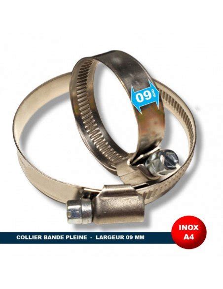 Collier De Serrage Bande Pleine W5 INOX A4 LES INOXYDABLES