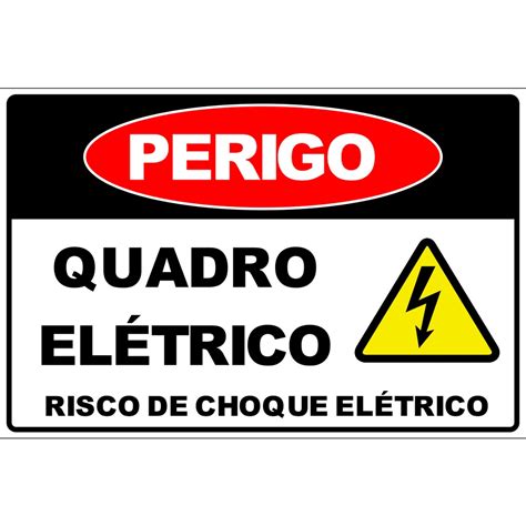 Placa Sinalização Perigo Quadro Elétrico Risco de Choque Shopee Brasil