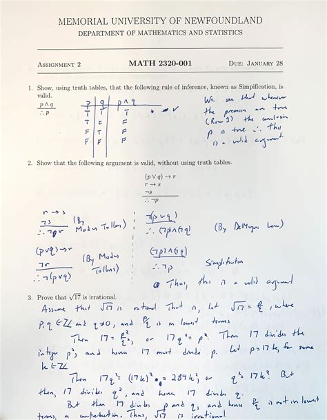 math 2320 assn2 sol assignment 2 solutions memorial university of newfoundland department of