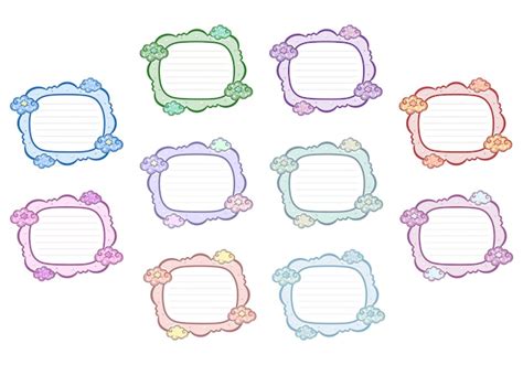 Conjunto De Letras De Marco De Notas Adhesivas De Nubes Con Colores