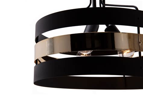 Lampa sufitowa czarno złota RUBY 43 cm Salony Agata