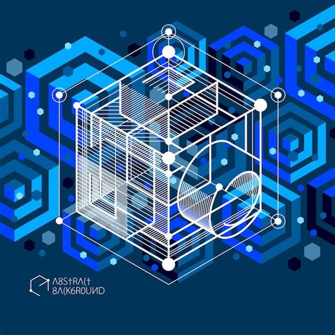 Patrón de vector geométrico de moda fondo negro azul de malla de cubo