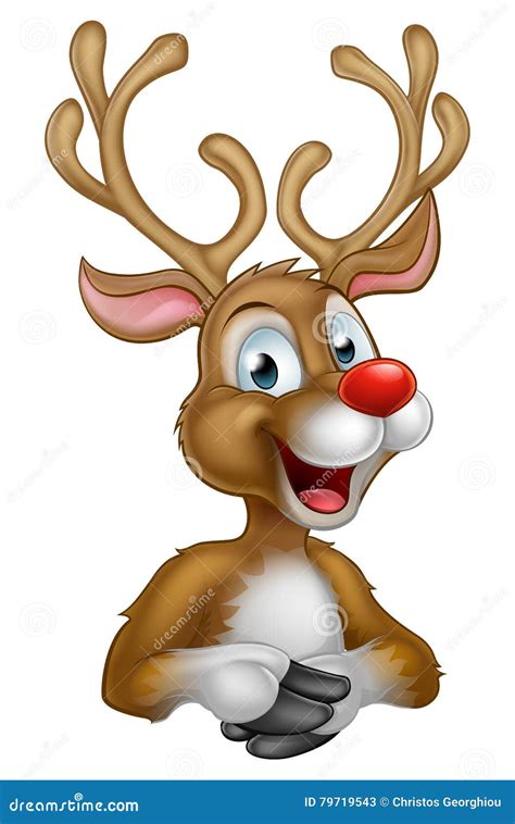 Rena Do Natal Dos Desenhos Animados Ilustração do Vetor Ilustração de