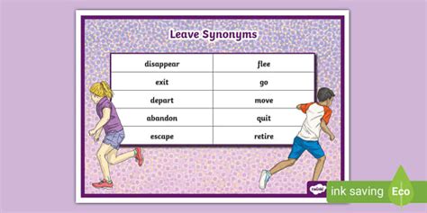 Leave Synonyms Word Mat Hecho Por Educadores Twinkl