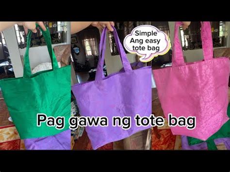 PAANO GUMAWA NG TOTE BAG HOW TO MAKE SIMPLE AND EASY TOTE BAG