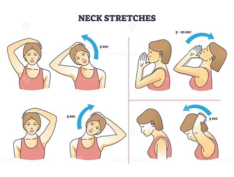 Neck Stretches Instructions For Head And Shoulder Posture Outline