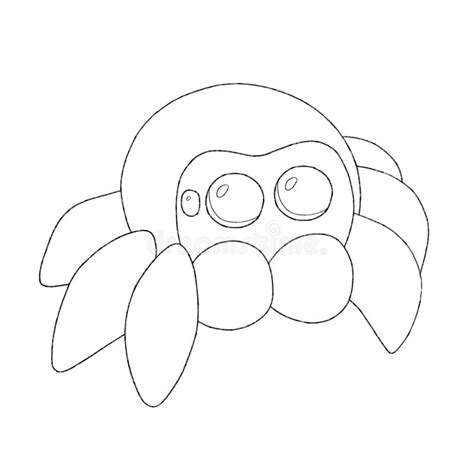 Dibujo Simple De La Línea De Color De Araña Stock de ilustración