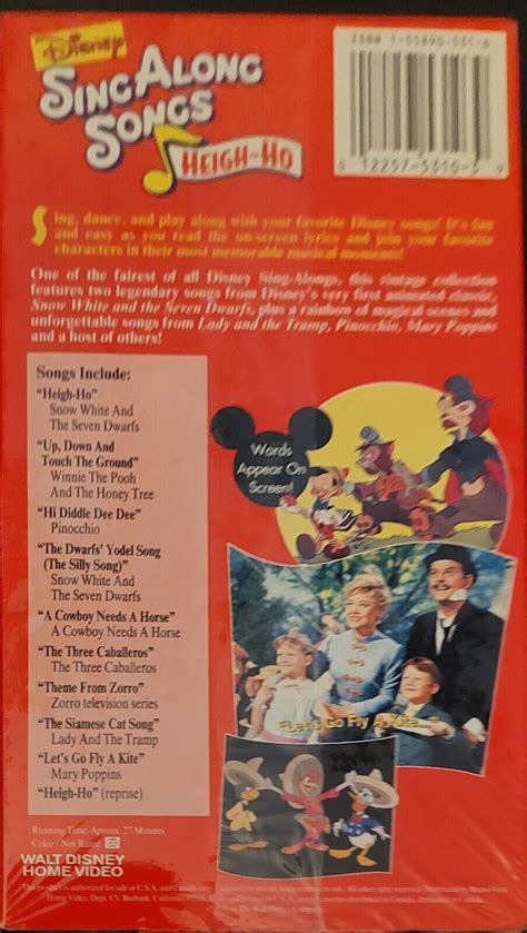 Disneys Sing Along Songs Heigh Ho Vhs New Sealed Buy Get