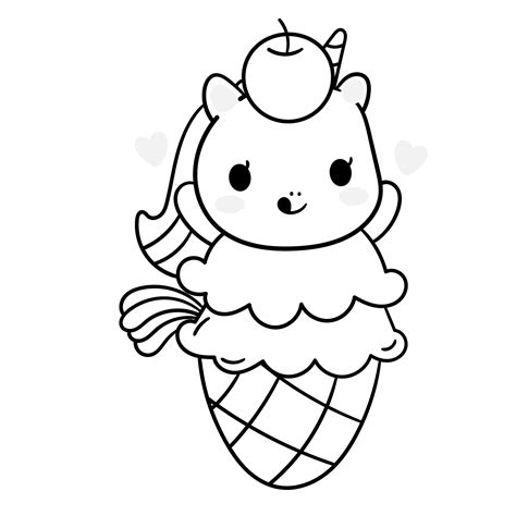 Dibujos Kawaii De Helados Para Colorear Alikawaii