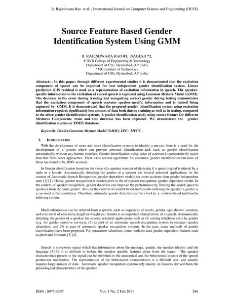 pdf source feature based gender identification system using gmm