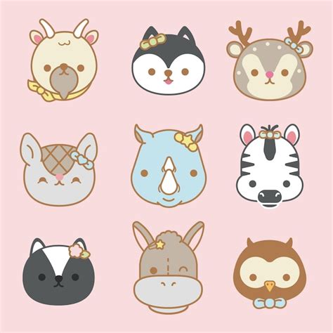 Vecteur S Rie D Animaux De Dessin Anim Mignon Isol Vecteur