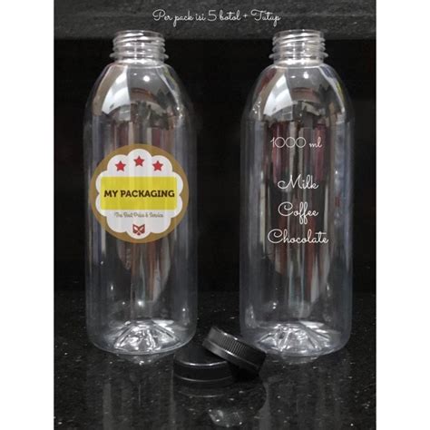 Jual Botol Plastik KALE 1 Liter Tutup Hitam Harga Per Pack Isi 5