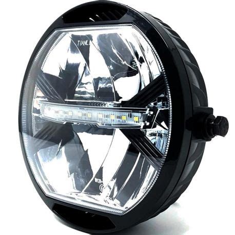 Phare avant de moto LED homologué 180mm roadster café racer
