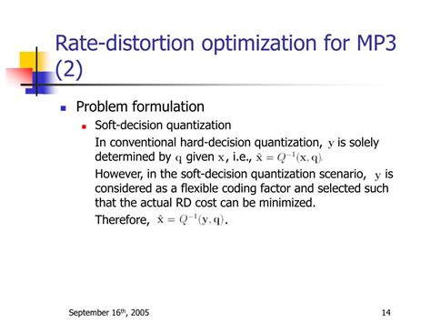 ppt rate distortion optimization for mp3 and aac audio coding with complete decoder
