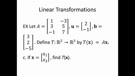 linear transformations youtube