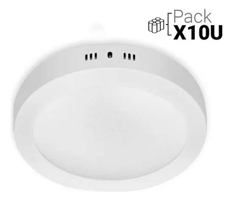 Panel Plafon Led W Aplicar Redondo Cuadrado Pack X U Color