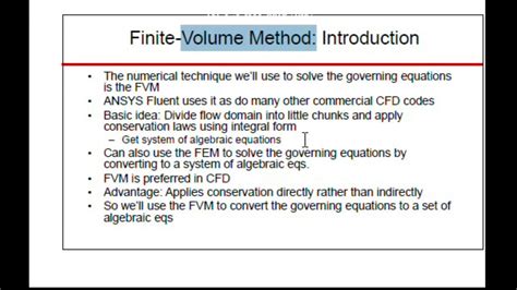 Introduction To Finite Volume Method Cfd Youtube