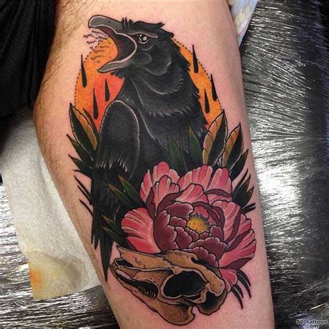 85 Tatuagens De Corvos Para Voar Da Pele Significados