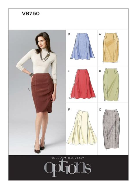 Vogue Sewing Pattern For Womens Skirts Fitted Skirt High Etsy