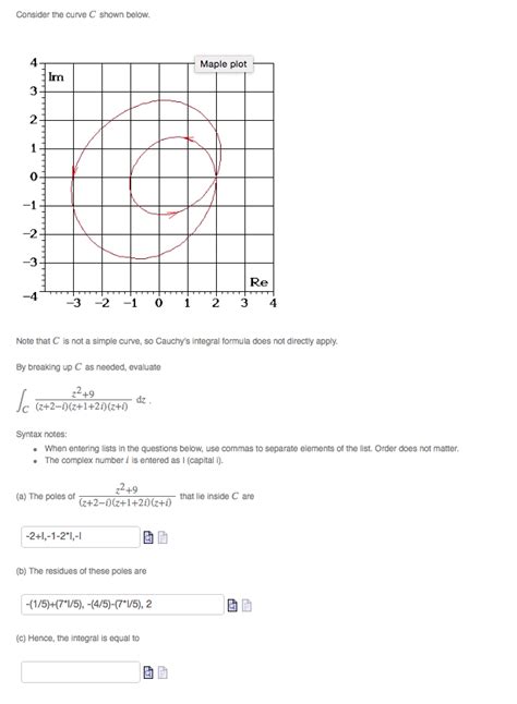 solved consider the curve c shown below 4 3 2 maple plot im