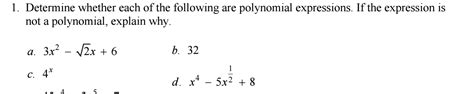 solved 1 determine whether each of the following are