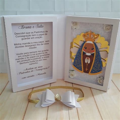 Convite Madrinha De Consagracao Nossa Senhora Aparecida Elo7