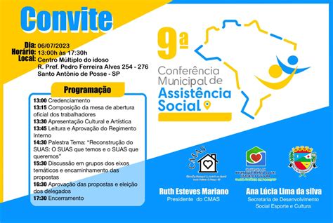 Confer Ncia Municipal De Assist Ncia Social Prefeitura De Santo