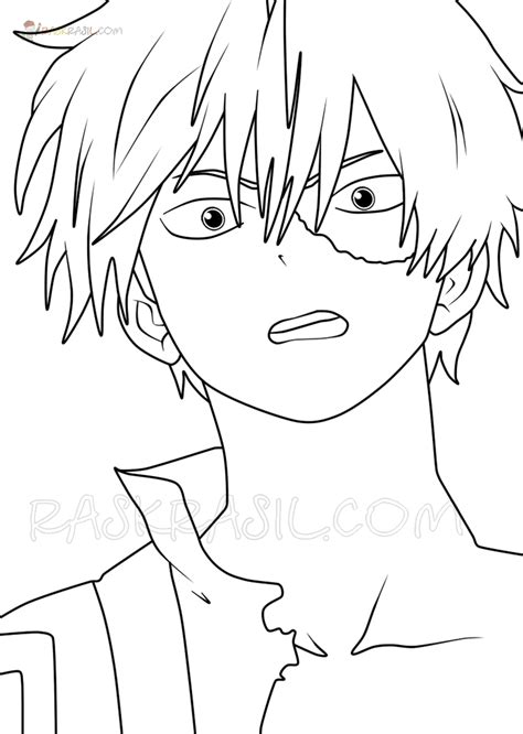 Todoroki In My Hero Academia Coloring Pages Todoroki Coloring Pages