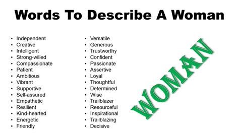 Exploring The Beauty Of Woman Descriptive Words
