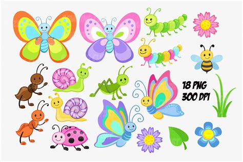 Cute Bugs Clipart Insects Clipart Graphic By Alefclipart Creative