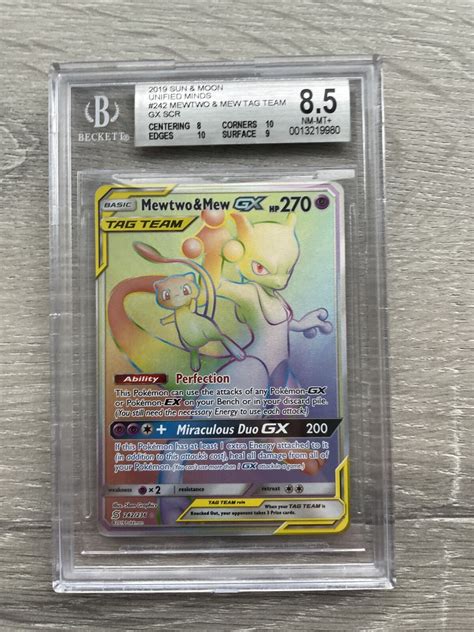 Mavin Mewtwo And Mew Tag Team Rainbow Rare Gx