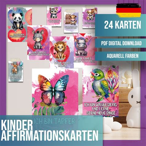 Affirmationskarten Für Kinder Mutmachkarten Affirmationen Positive