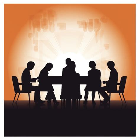 Premium Photo A Group Of People Sitting Around A Table With A Bright