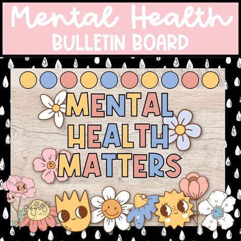 Mental Health Awareness Bulletin Board And Mindfulness Door Decor