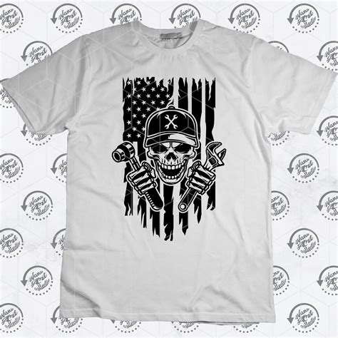 US Skull Mechanic Svg Mechanic Tools Svg Repair Tools Svg Skull
