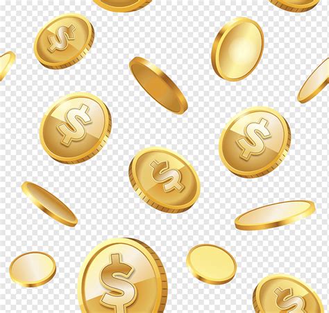 Gold Coin Falling Png