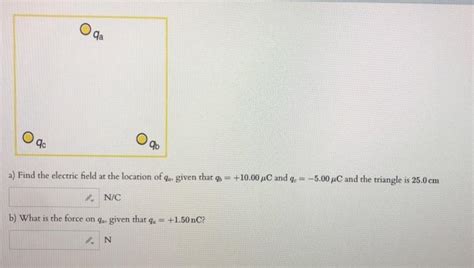 solved qa 9c o 96 a find the electric field at the location