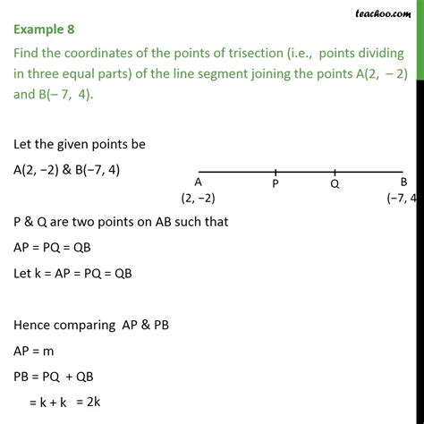 Example Find Coordinates Of Points Of Trisection Section Formula