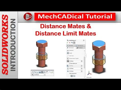 Distance Mates Limit Mates In SolidWorks YouTube