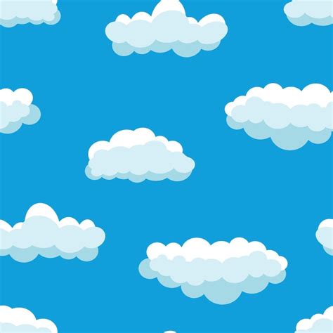 Fondo Transparente Con Cielo Azul Y Nubes Blancas De Dibujos Animados