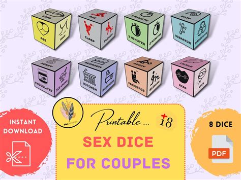 Erotic Sex Dice Game Printable Adult Game Kinky Bedroom Game Naughty Love Dice For Couples T