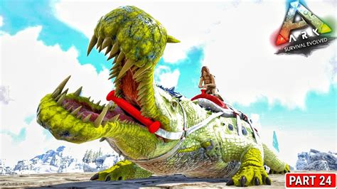 Taming Alpha Sarcosuchus My Water King Sarco ARK Ice Age ARK
