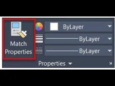 How To Use Match Properties Command In Autocad Youtube