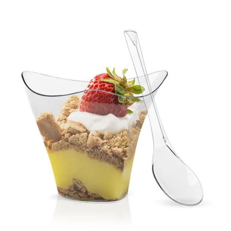50Pcs Tasses à Dessert 100ML Mini Coupes à Dessert Avec Cuillères