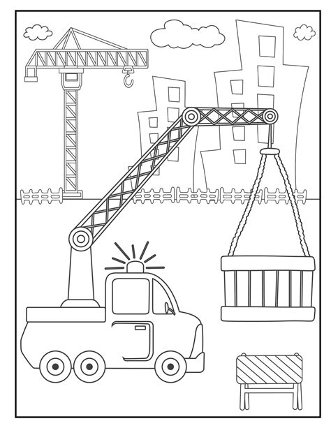 Coloriages chantier de construction à imprimer