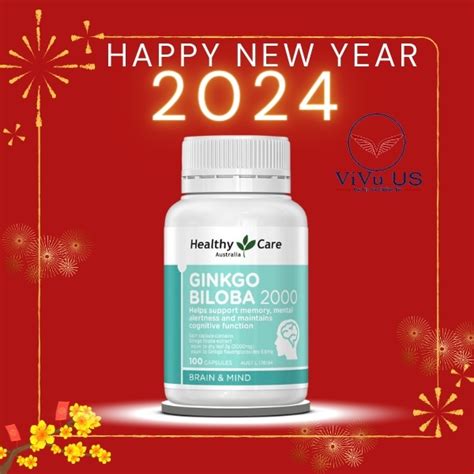 Ginkgo Biloba 2000mg Healthy Care 100 viên chính hãng Úc ViVu Us STORE