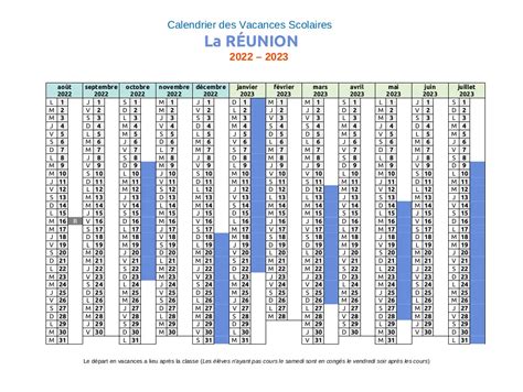 La Reunion Calendrier Scolaire Officiel