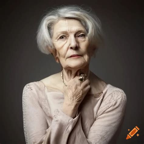 Portrait Of An Attractive Older Woman In An Expressive Style