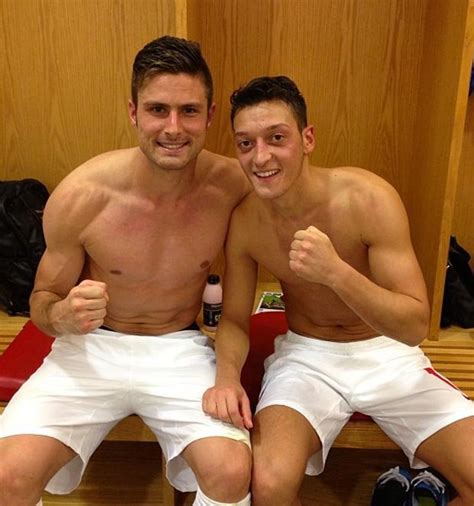 SNAPPED Arsenal Stars Olivier Giroud Twice And Mesut Ozil Get Naked